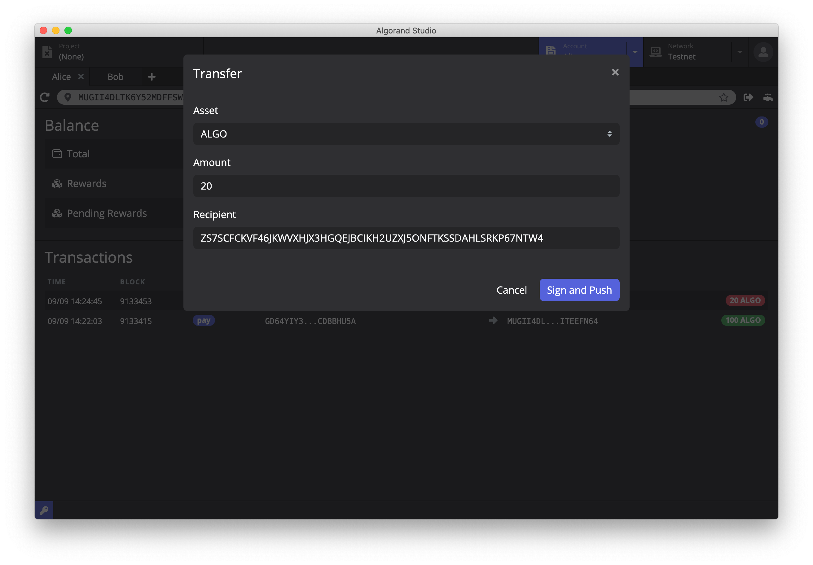 Algorand Studio | Tutorial 1: Basic Features | Algorand Developer Portal